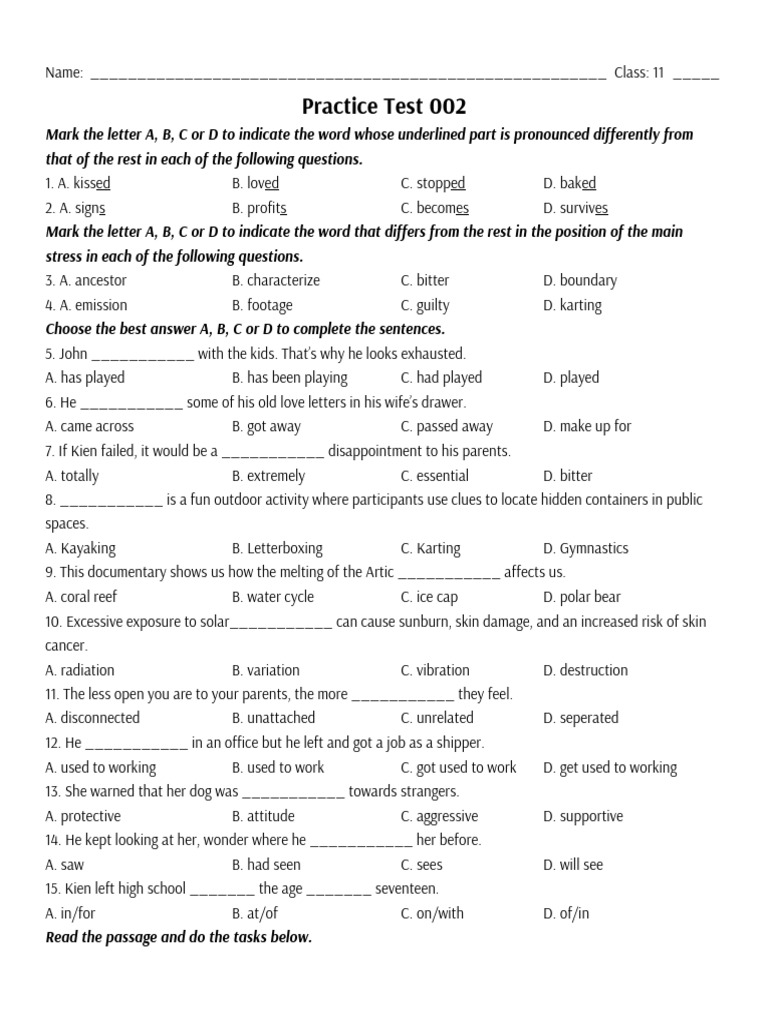 Practice Test 002 | PDF | Musculoskeletal System | Injury