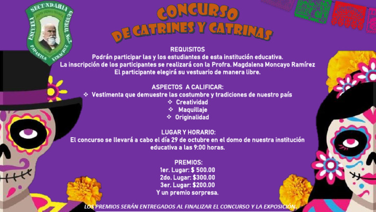 Convocatoria de Concurso Catrines y Catrinas | PDF