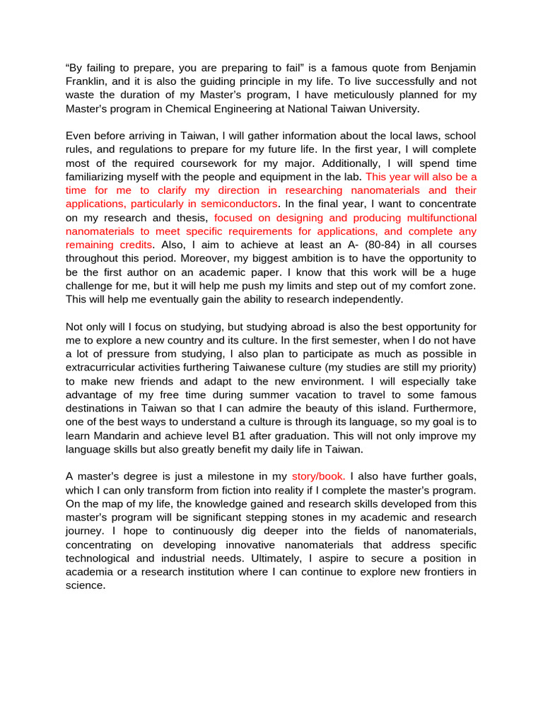 Study Plan Chemical Engineering | PDF