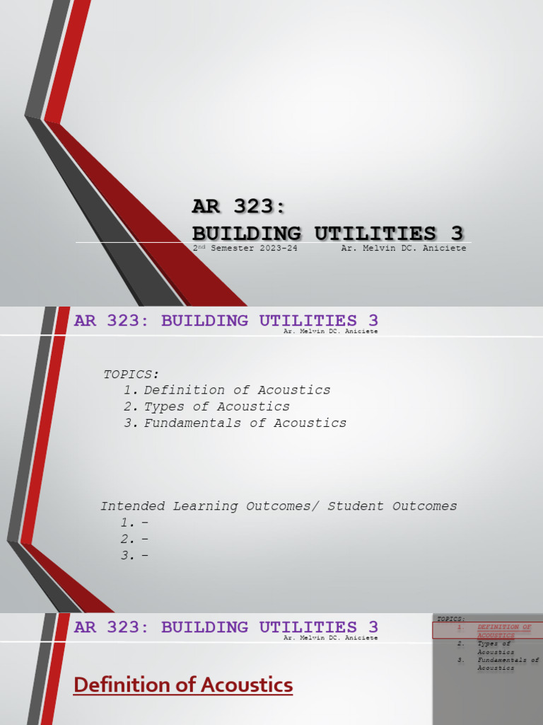 BU3 - 1.0a - Introduction and Definition of Architectural Acoustics ...