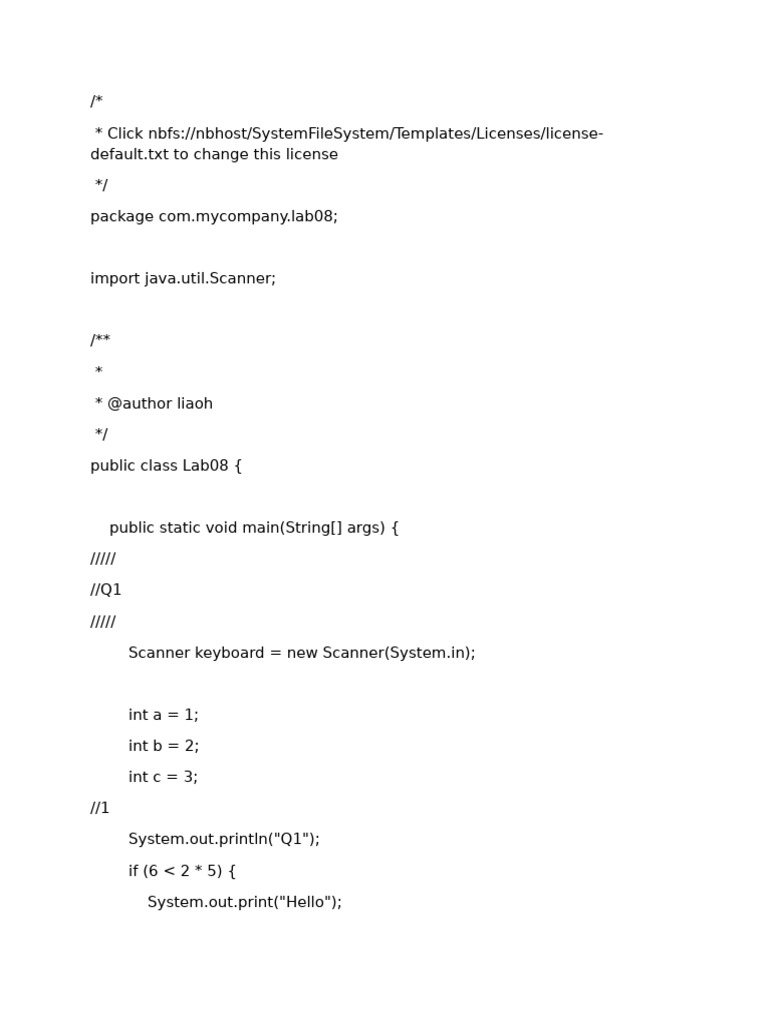 Java Conditional Statements Examples | PDF | Computer Programming ...