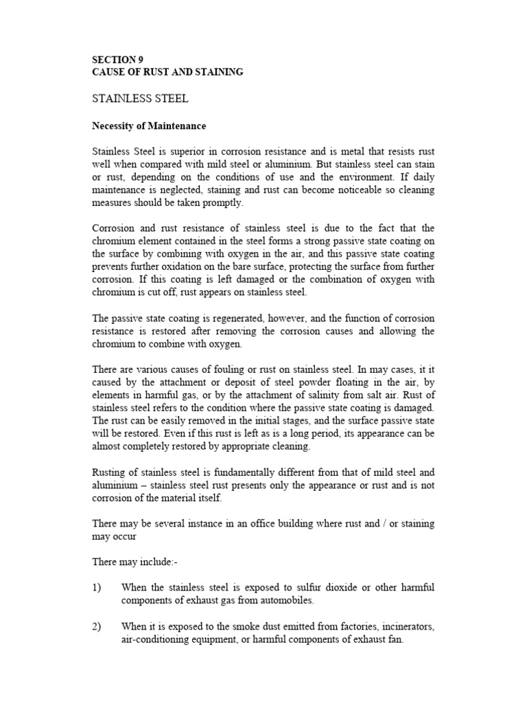 9.0 Cause of Rust and Staining | PDF | Rust | Corrosion