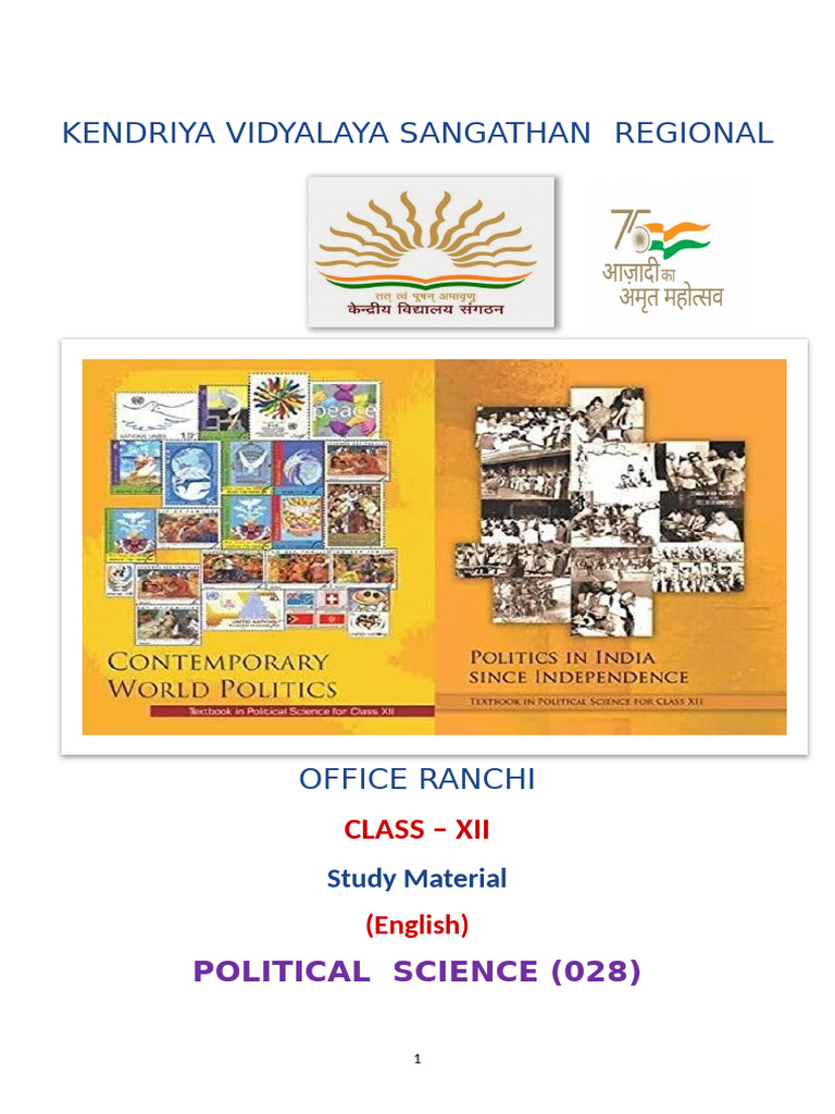 Class 12 Political Science Study Material | PDF | Commonwealth Of ...