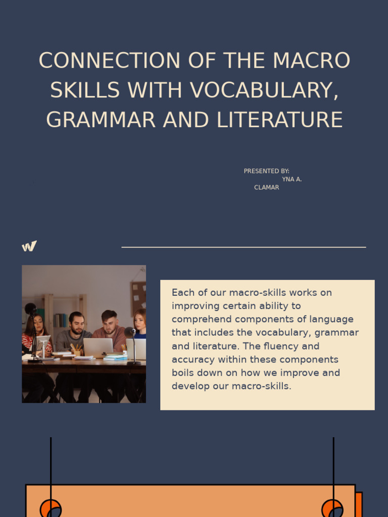 Connection of The Macro Skill With Vocabulary | PDF