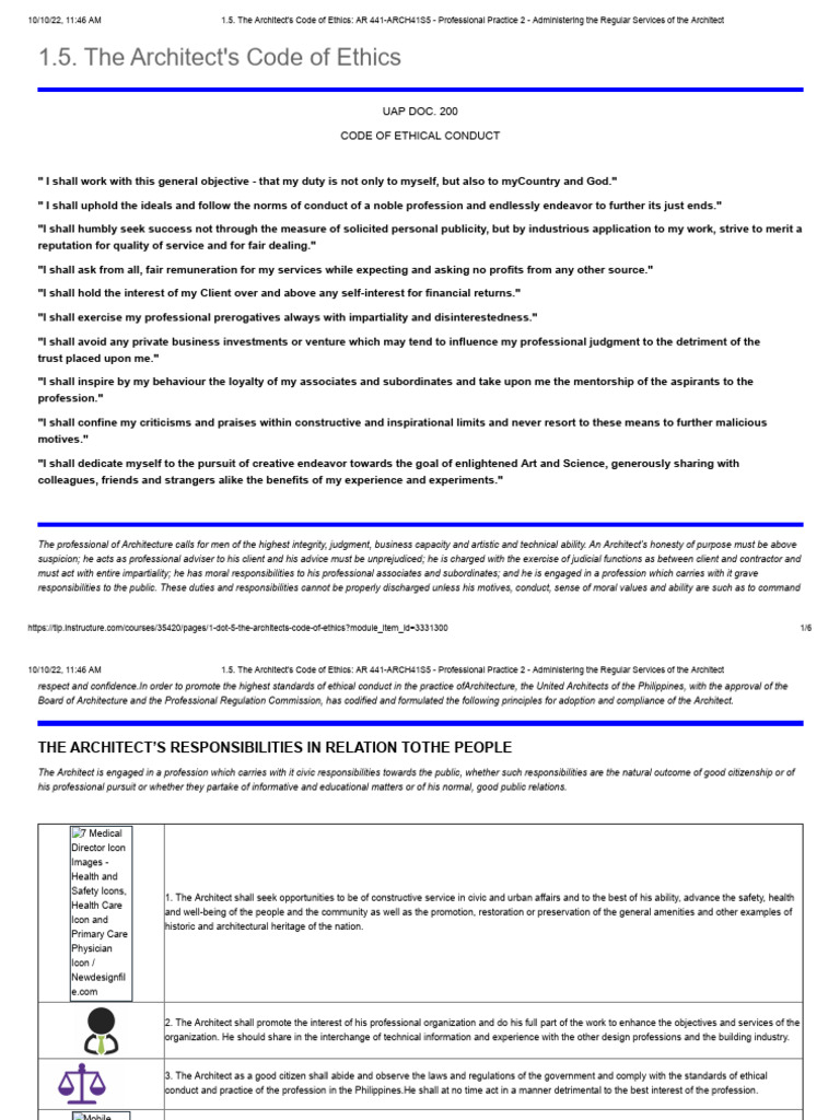 1.5. The Architect's Code of Ethics | PDF | Architect | Profession