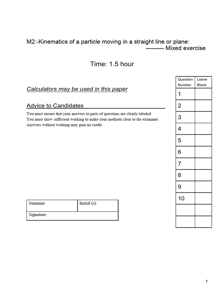 Ch.1 Kinematics (Varies With Time 2) | PDF | Acceleration | Velocity