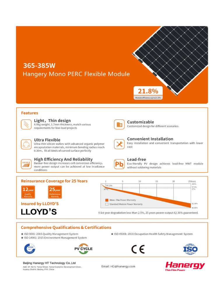 Hanergy Mono Flex 365-385W | PDF