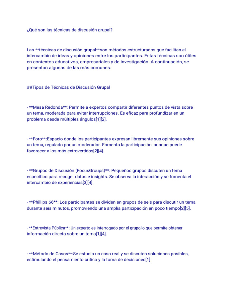 Tecnicas de Discusion Grupal | PDF | Foro de Internet | Toma de decisiones
