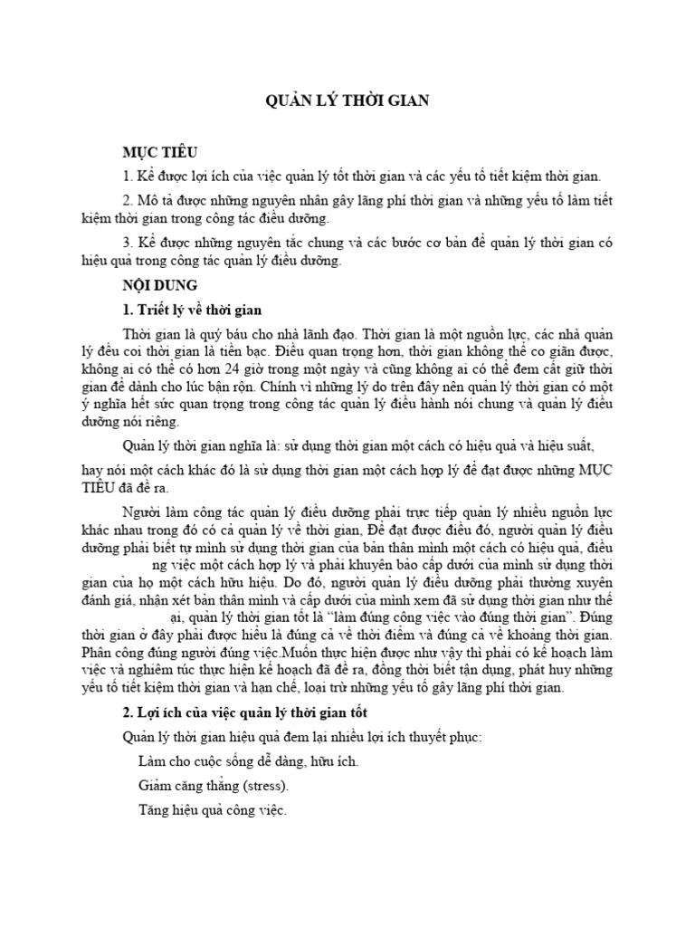 Qu N Lý TH I Gian 1 | PDF