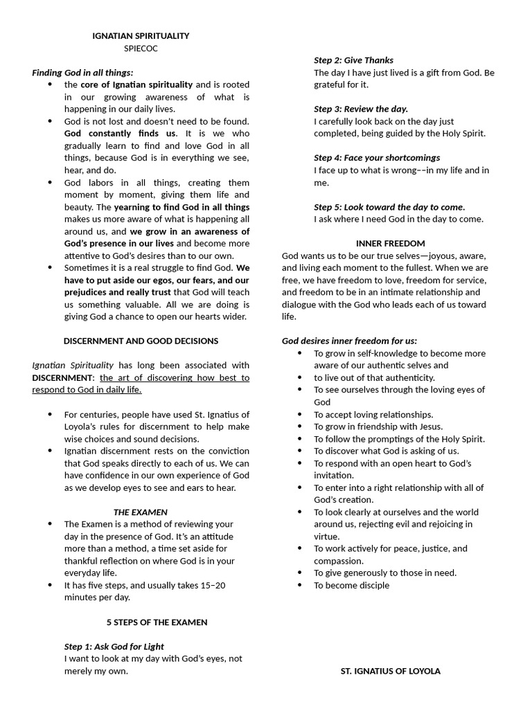 Ignatian Spirituality and Discernment Guide | PDF | Ignatius Of Loyola