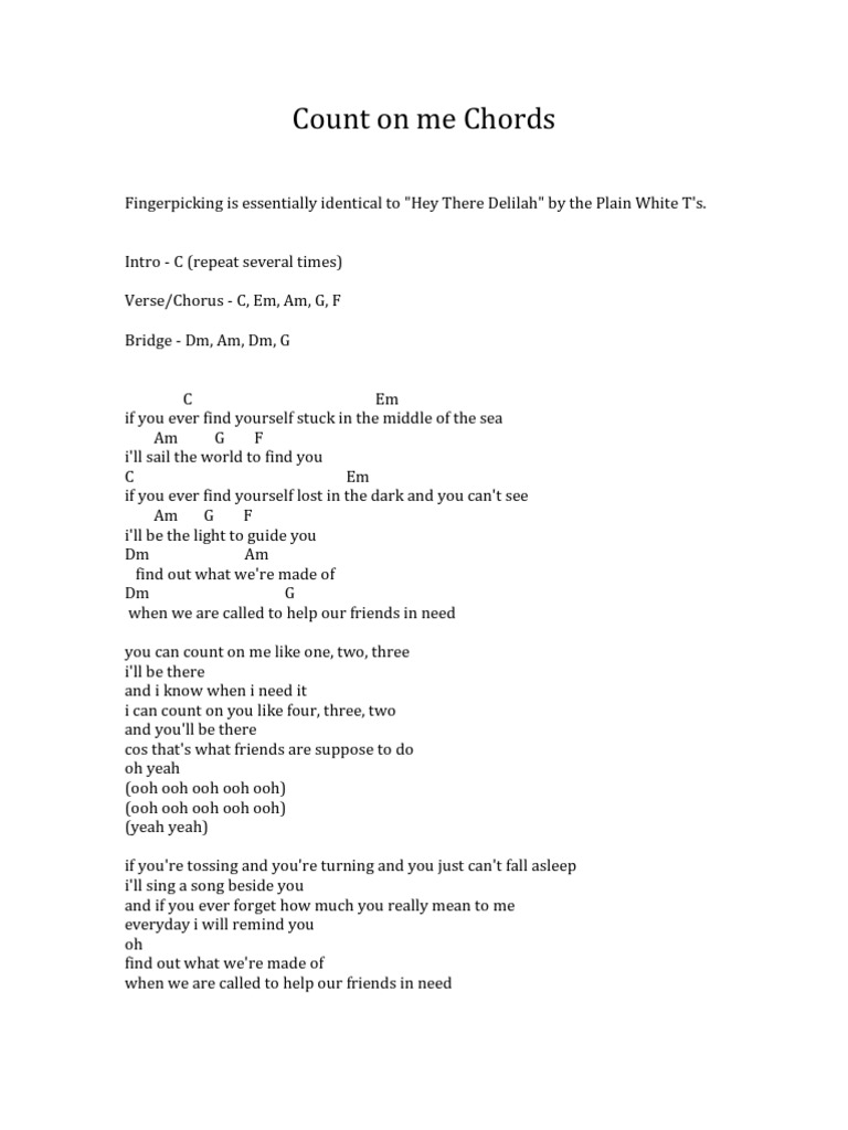 Count On Me Chords | PDF