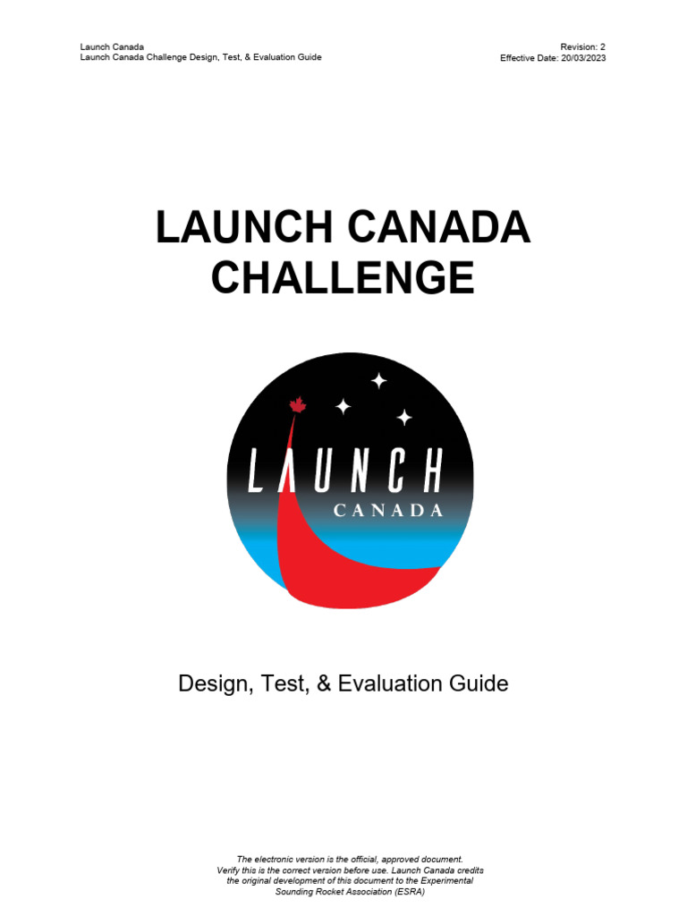 Launch Canada Challenge Evaluation Guide | PDF | Rocket Propellant | Rocket