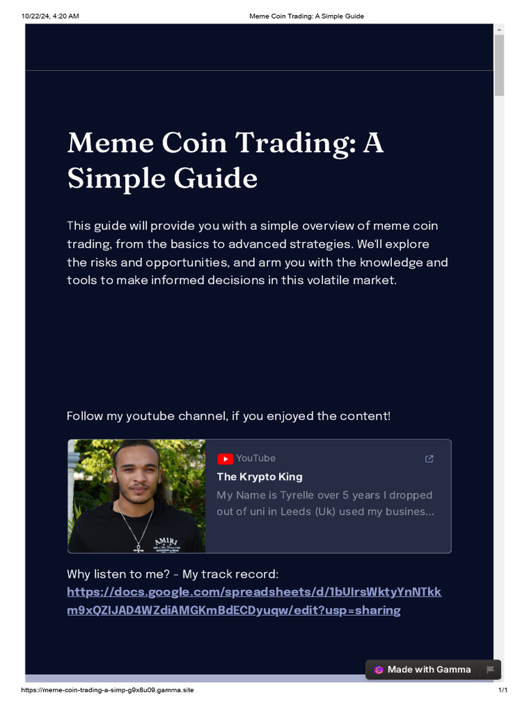 Meme Coin Trading - A Simple Guide | PDF
