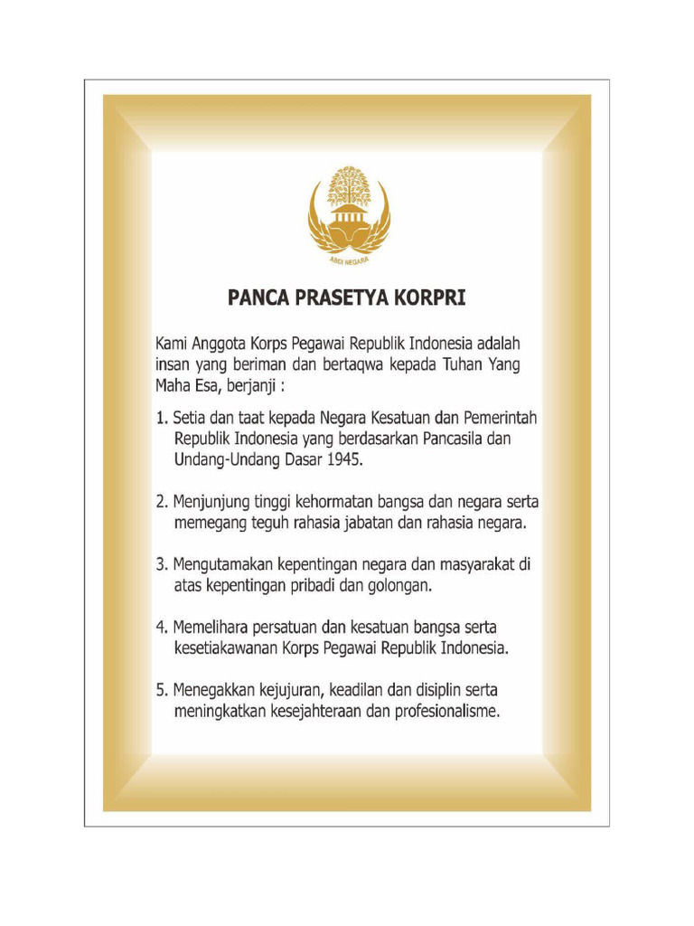 Panca Prasetya Korpri | PDF