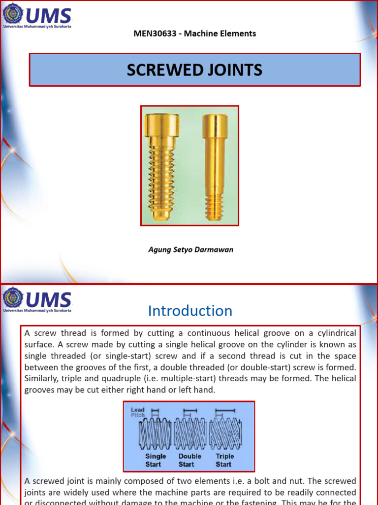 SCREWED JOINTS 1-Week3 | PDF | Screw | Nut (Hardware)