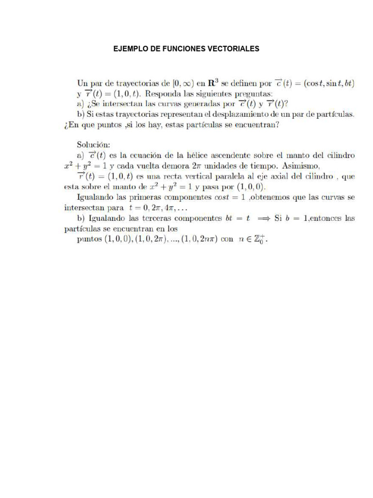 EJEMPLO DE FUNCIONES VECTORIALES | PDF