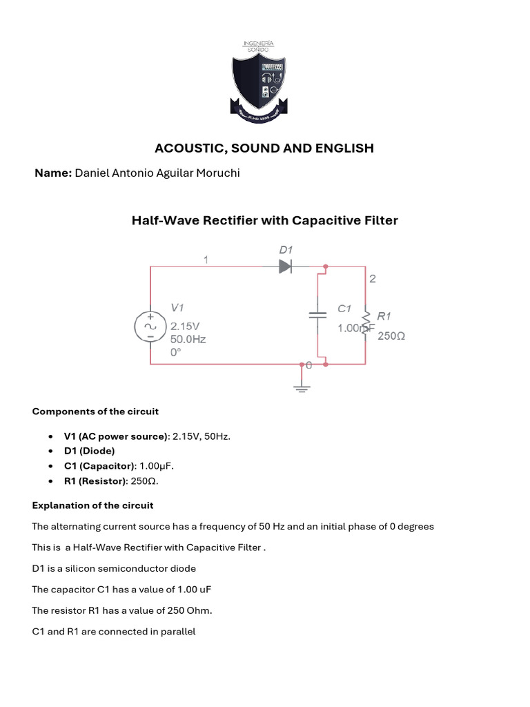 Half-Wave Rectifier With Capacitive Filter | PDF
