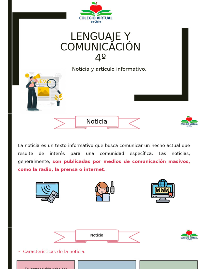 LENGUAJE 4to basico-UNIDAD 1-NOTICIA Y ARTiCULO INFORMATIVO | PDF