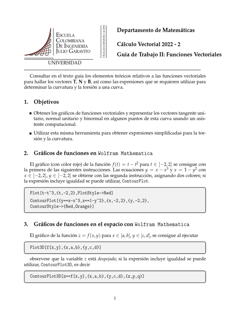 CALV 2022B Guia2 | PDF | Vector Euclidiano | Curva