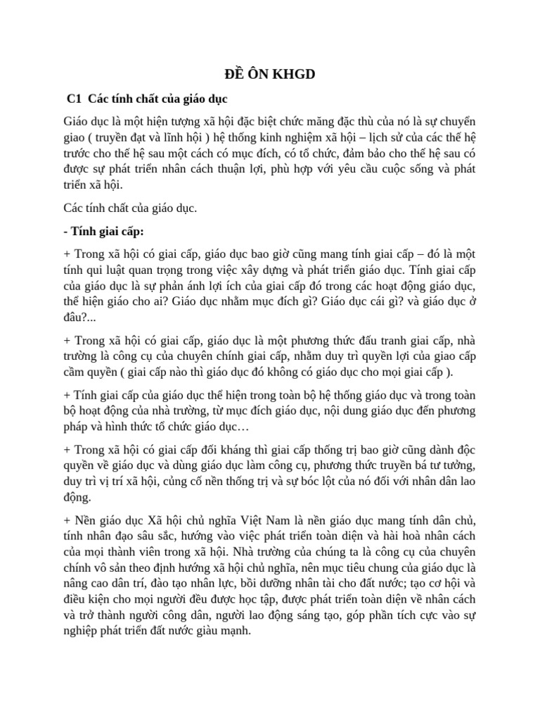 Đề ôn KHGD | PDF