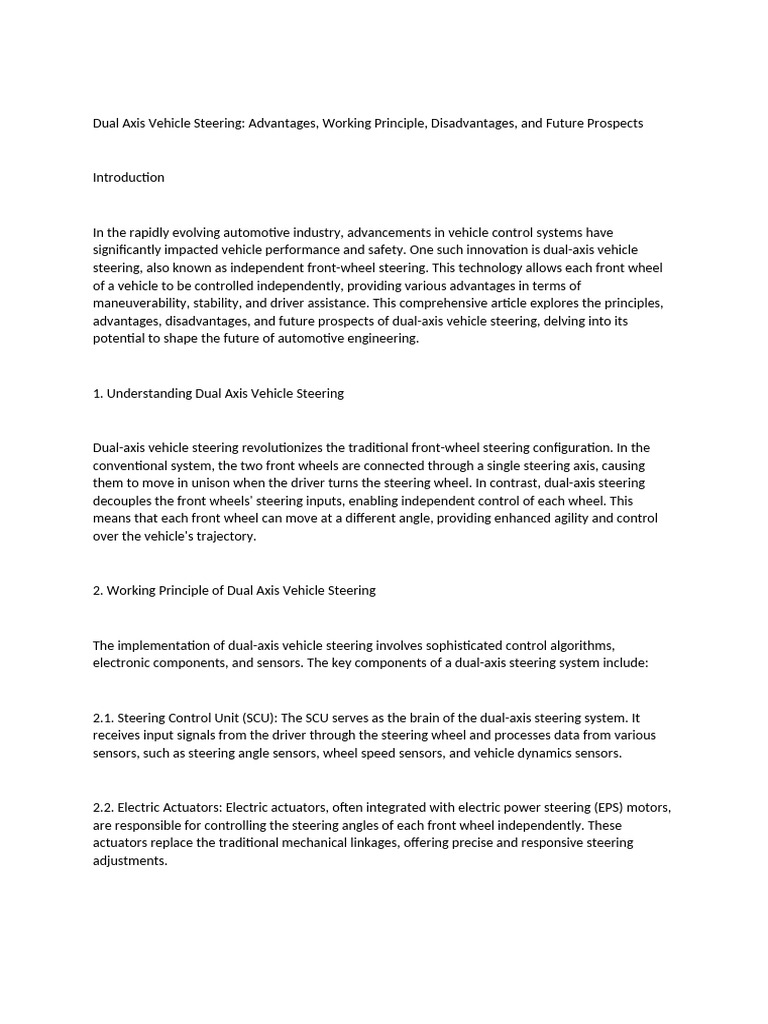 Dual Axis Vehicle Steering | PDF | Steering | Vehicles