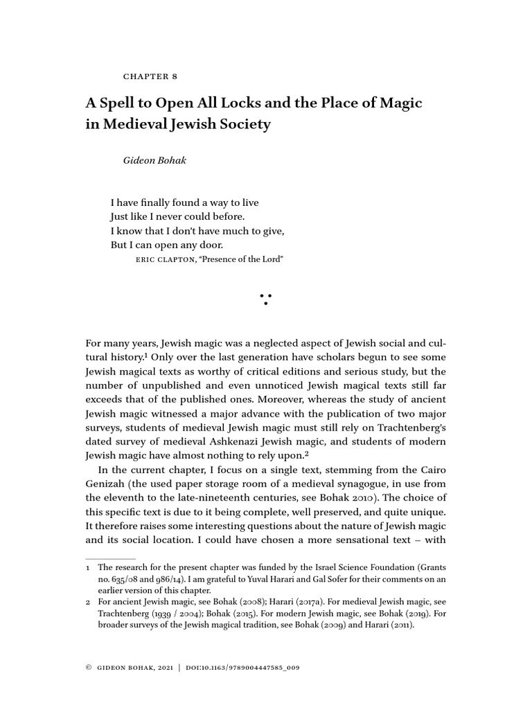 Bohak_Spell to Open All Locks (2021) | PDF | Bible | Rabbi