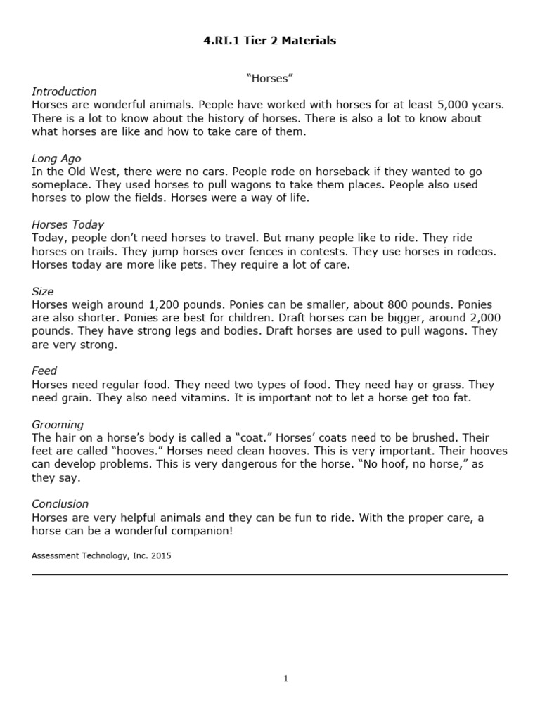 Test Booklet Report | PDF | Sea Turtle | Horses