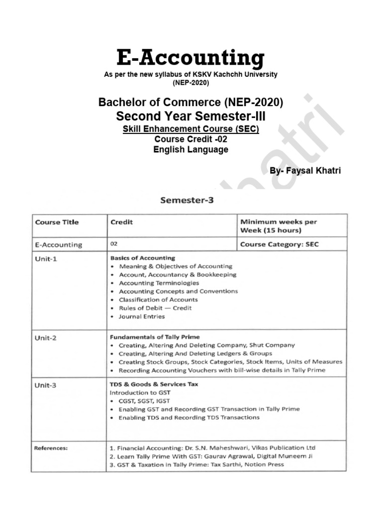 E Accounting English Unit 1 | PDF | Debits And Credits | Expense