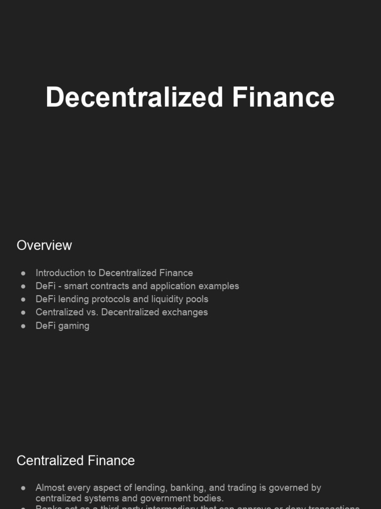 001 Decentralized-Finance-1 | PDF | Banking | Financial Markets