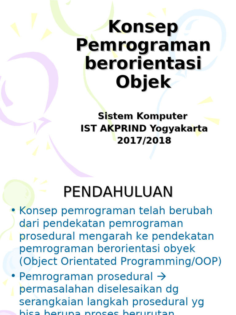 Konsep Pemrograman Berorientasi Objek | PDF