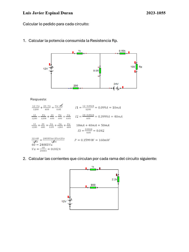 Tarea Ejercicios Análisis de Circuitos | PDF