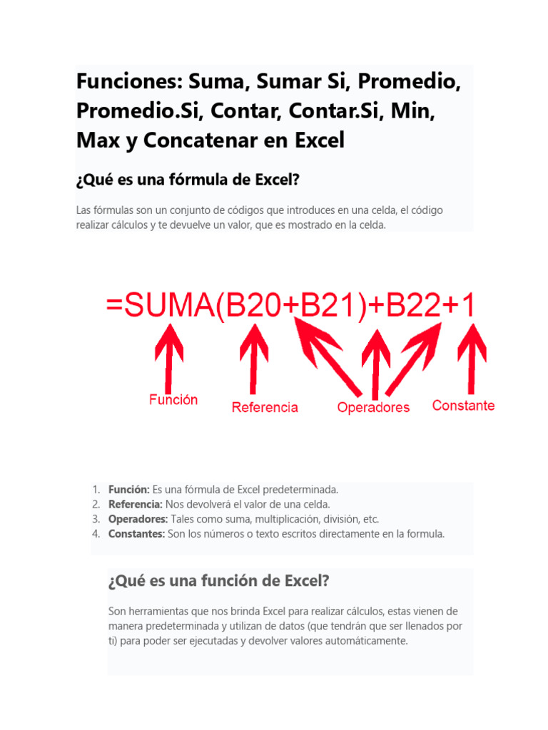 Qué Es Una Fórmula de Excel | PDF