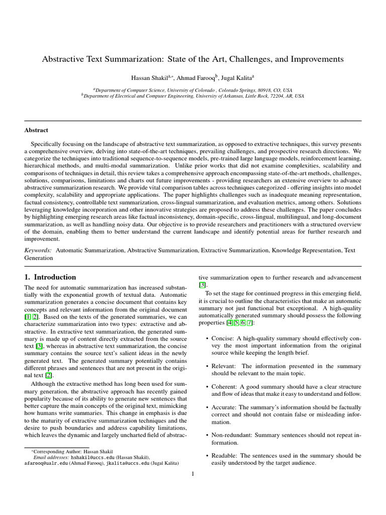 Abstractive Text Summarization: State of The Art, Challenges, and ...
