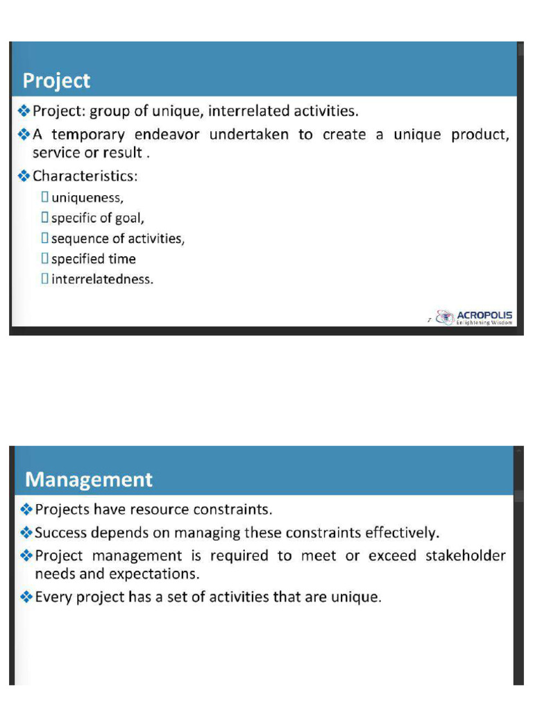Project Management Unit 1-1 | PDF