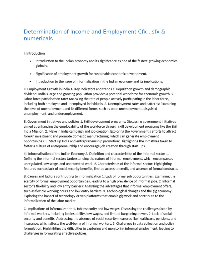 Determination of Income and Employment CFX | PDF | Employment ...