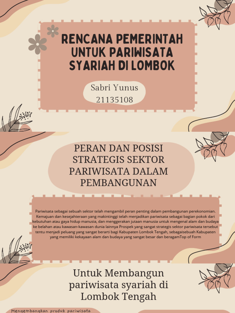 PPT SYARIAH MINGGU 12 PARIWISATA LOMBOK SABRI YUNUS | PDF