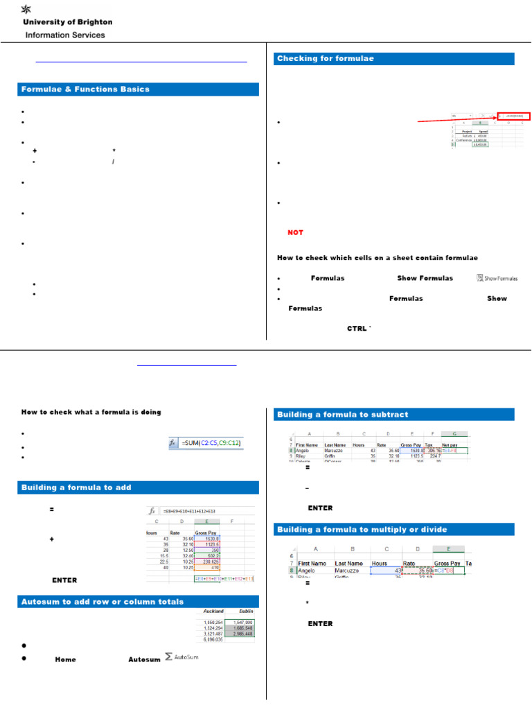 MS Excel Formulas List | PDF | Microsoft Excel | Spreadsheet