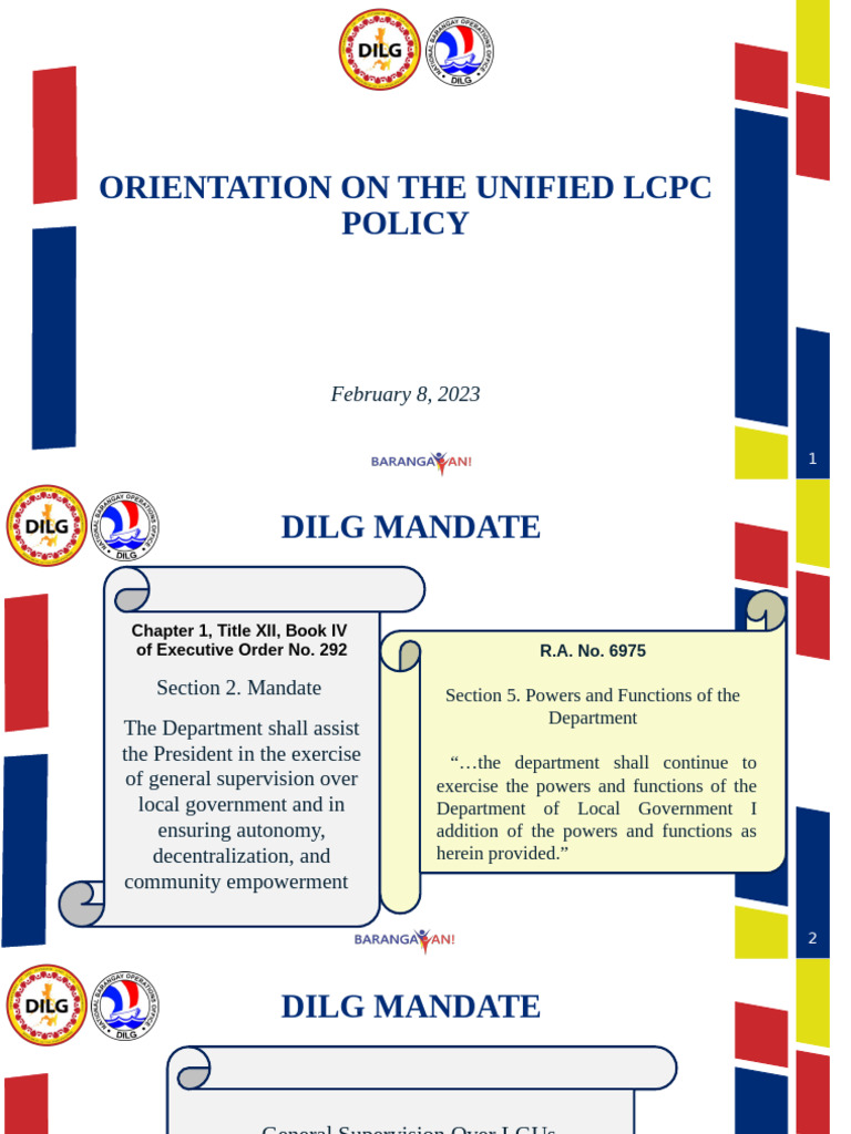 Unified LCPC Policy Orientation | PDF | Government