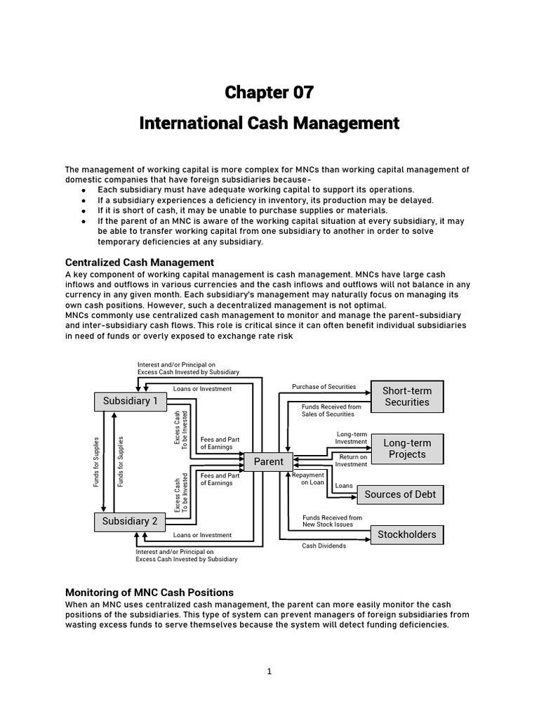 Chapter 07 (International Cash Management) | PDF | Currency ...