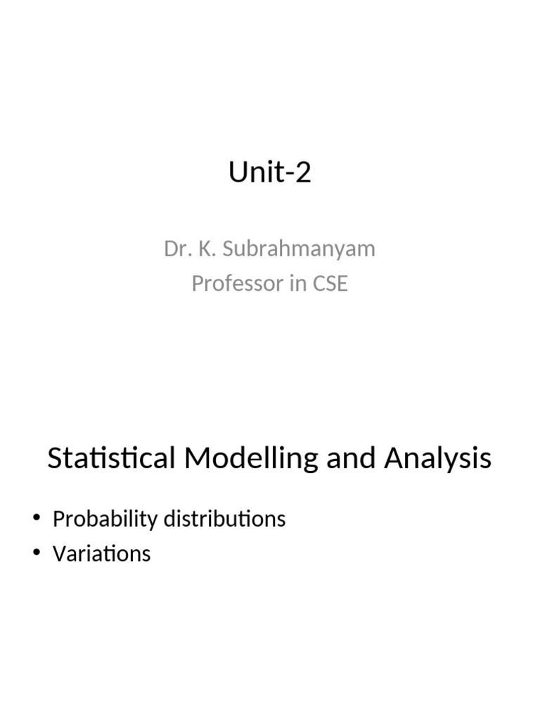 Unit-2 - Stat Modeling & Analysis | PDF | Time Series | Probability ...