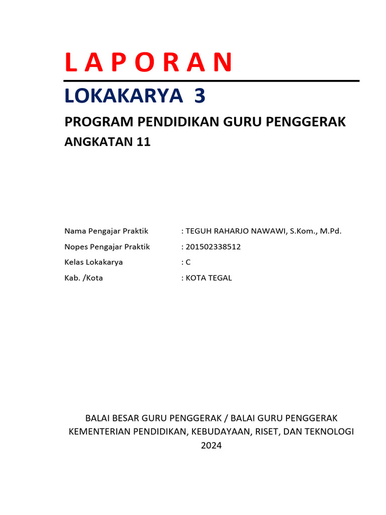 Laporan Lokakarya 3 - Teguh Raharjo N | PDF