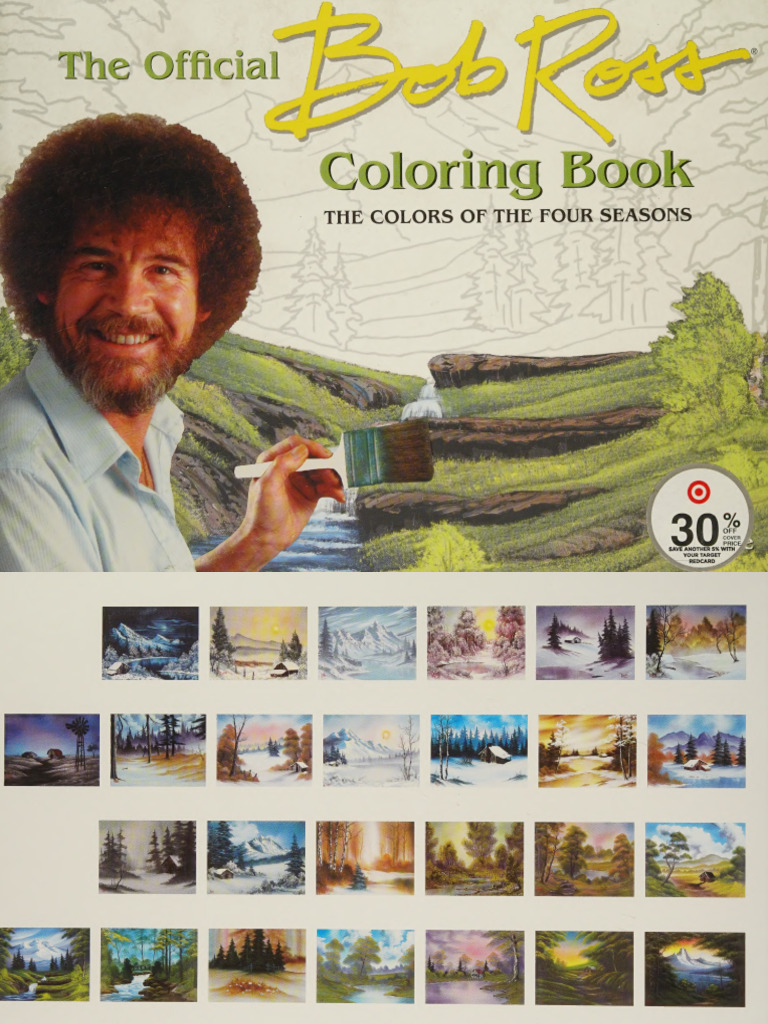 The Offical Bob Ross Four Seasons Coloring Book - Ross, Bob, 1942-1995 ...