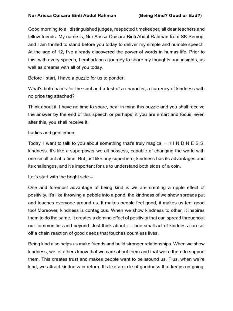 The Power and Challenges of Kindness | PDF