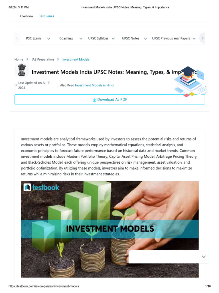 Investment Models | PDF