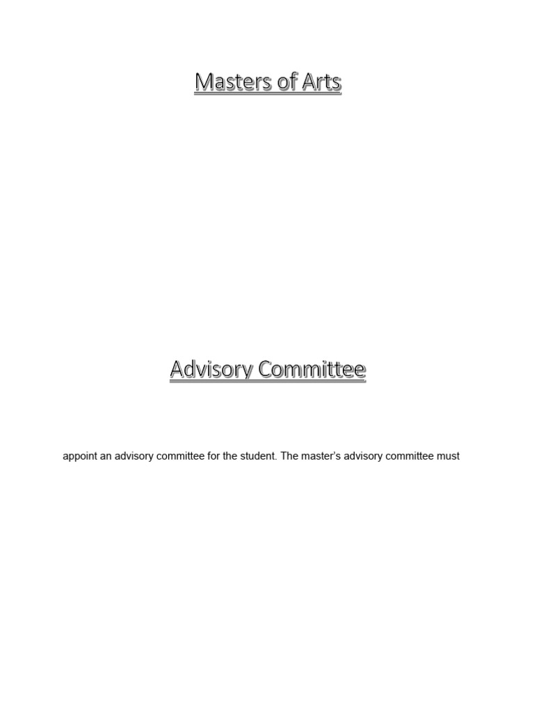 Masters in Arts Requirements | PDF | Thesis