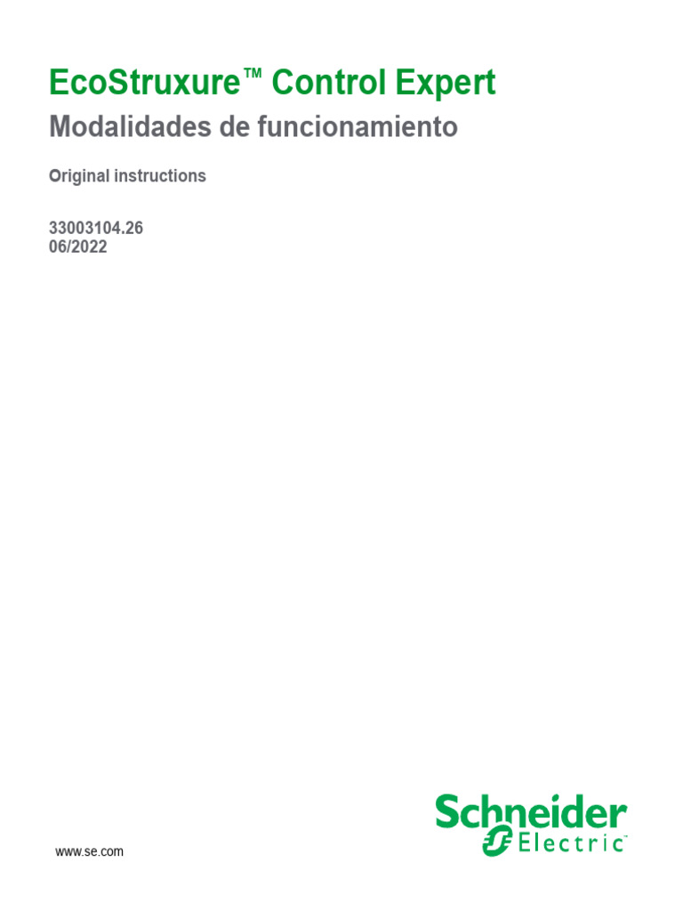 EcoStruxure Control Expert - Modalidades de Funcionamiento | PDF ...