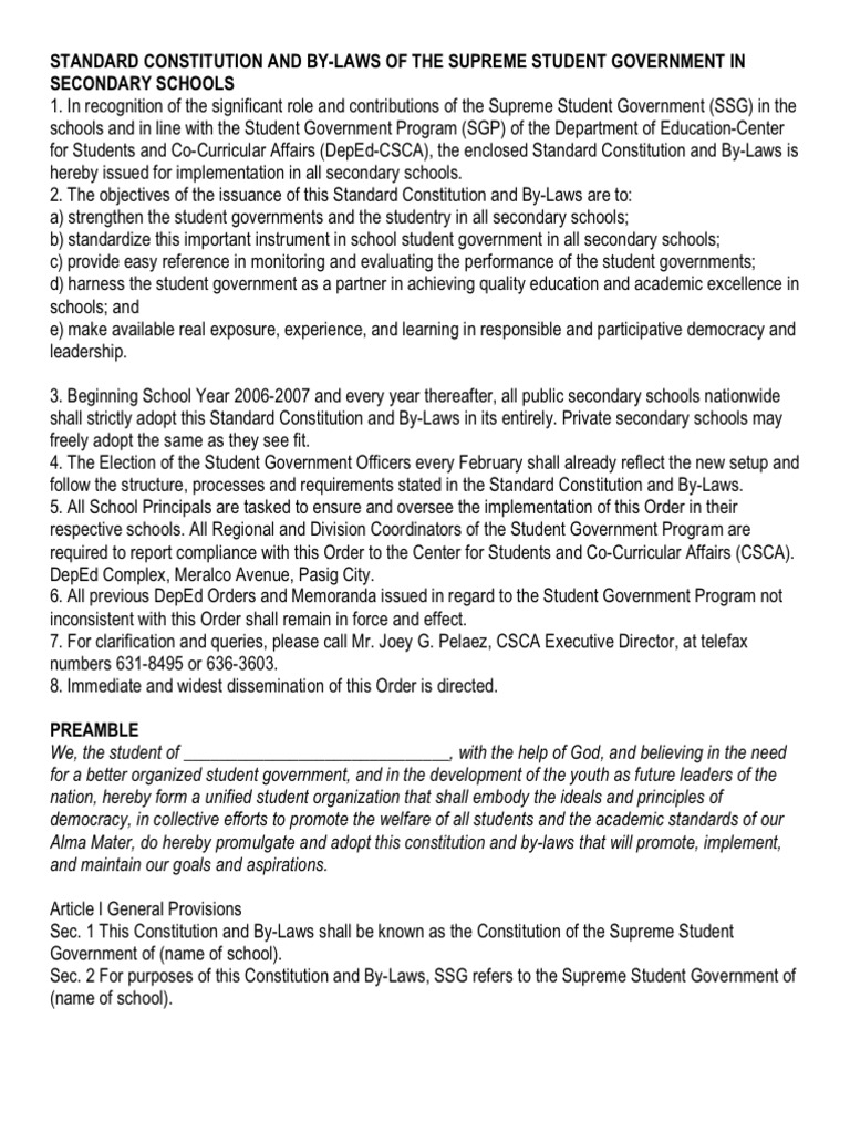 Philippines' Student Council Bylaws BIG | Constitutional Amendment | U ...