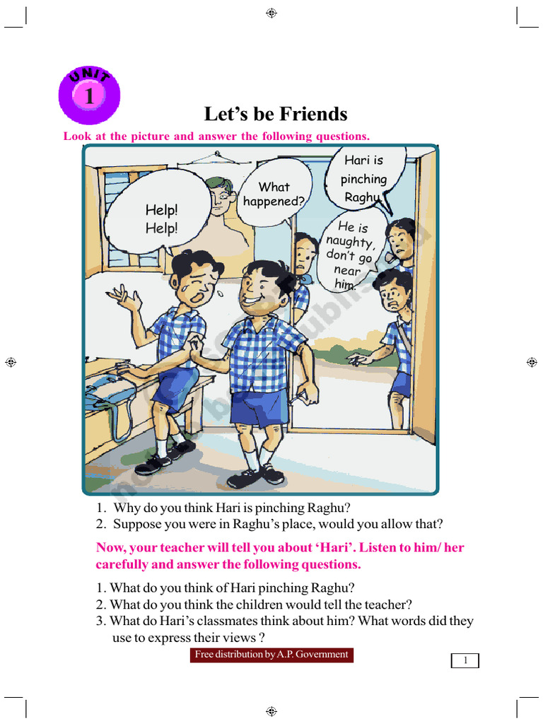 AP Board Class 5 English Textbook | PDF | Sentence (Linguistics) | Question