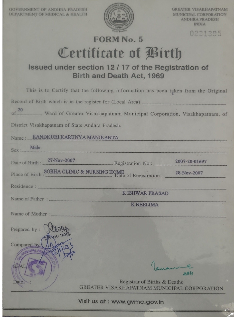 Birth Certificate | PDF