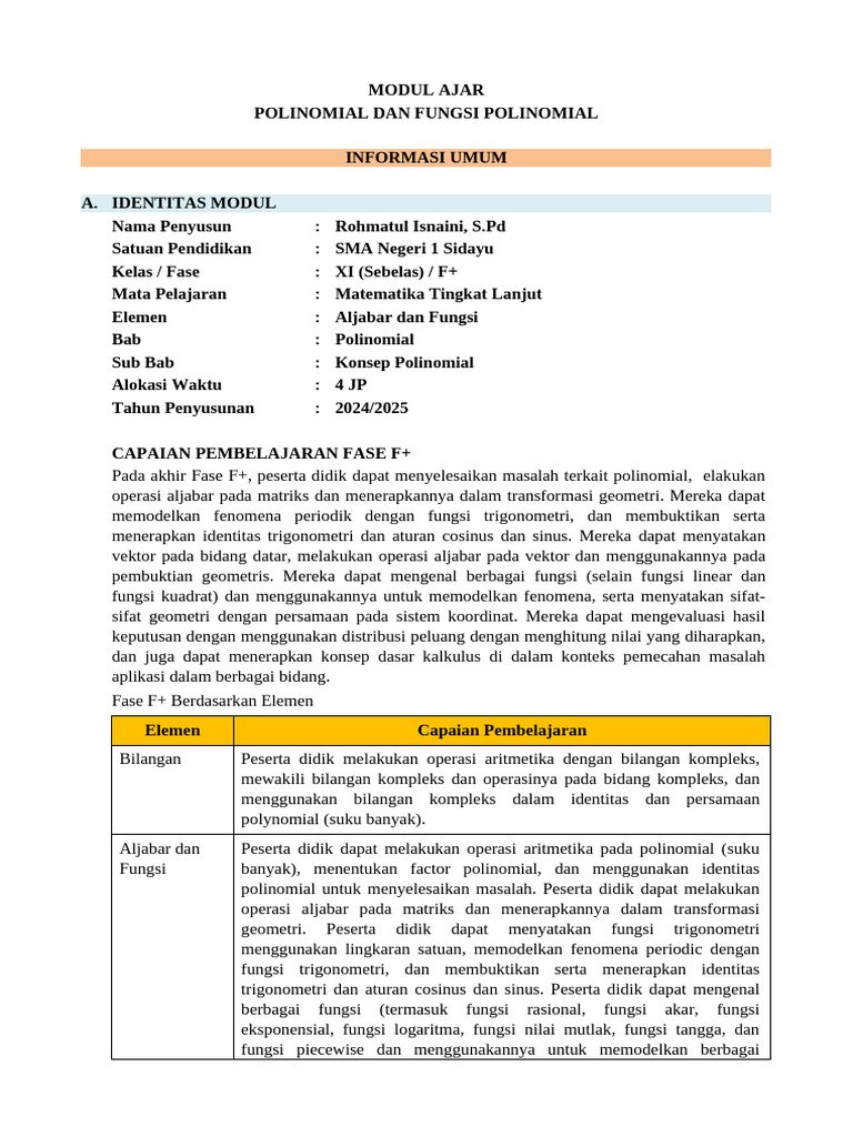 MTK TL 11 - Bab 2 Sub Bab 1 | PDF